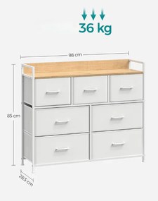 Komoda se zásuvkovými boxy FLEXIRO 98x85 cm, dub/bílá