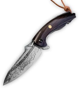 KnifeBoss damaškový zavírací nůž Outdoor Ebony VG-10