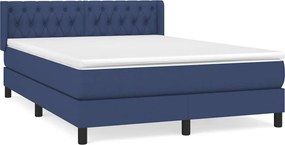Box spring postel s matrací modrá 140x190 cm textil 3129951