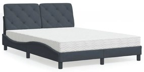 Postel s matrací tmavě šedá 120 x 200 cm samet 3208647