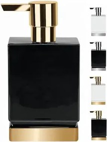 Spirella ROMA dávkovač mýdla černá keramika / zlatý podstavec / 300 ml