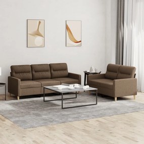 2dílná sedací souprava s poduškami hnědá textil 3201603