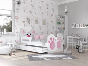 BabyBeds Dětská postel zvířátko KOČIČKA 2 Velikost postele: 180x80 cm Bílá