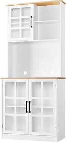 Kuchyňská skříňka Yaheetech – bílá, 80 cm (délka) × 37 cm (šířka) × 183 cm (výška) (256561749879)