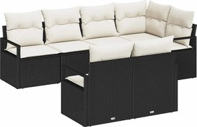 Set pohovek 7 ks Černá polyratan 3346417