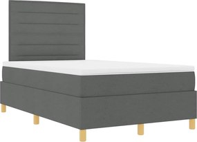 Postel s boxspringem s matrací Tmavě šedá 120 x 200 cm textil 3339533