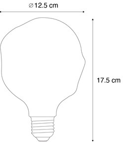 E27 stmívatelná LED žárovka se spirálovým vláknem G125 zrcadlově stříbrná 4W 75 lm 1800K