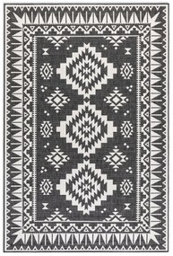 ELLE Decoration, Kusový koberec Gemini 106019 Black z kolekce Elle – na ven i na doma, 160x230, černobílá, chodba / předsíň