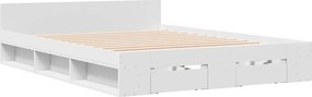 Rám postele se zásuvkami bílý 120 x 190 cm kompozitní dřevo 3280776