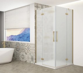 Gelco Trinity Gold Matt čtvercový sprchový kout 100 x 100 x 200 cm otevírací zlatá sklo matné GT2210-10M-G