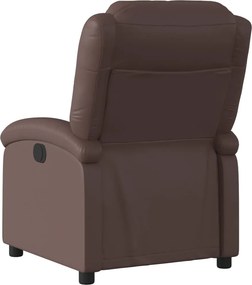 Elektrické polohovací křeslo hnědé umělá kůže 3204214