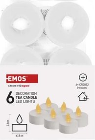 LED dekorace EMOS DCCV11 ZY2149 čajová svíčka bílá CR2032 (blistr 6ks)