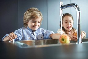 Hansgrohe M71, dřezová baterie M7120-H200 s výsuvnou sprškou, 2-otvorová instalace, sBOX, chromová, 73818000