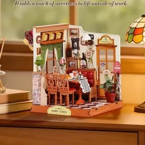 RoboTime 3D dřevěná skládačka Bistro na Champs-Élysées / Miniatura dom