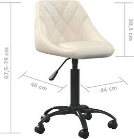 Kancelářská židle krémová samet 3088845