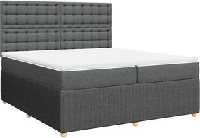 Box spring postel s matrací tmavě šedá 200x200 cm textil 3294478