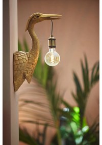 Zlatá antik nástěnná lampa jeřáb Crane - 30*16*48 cm / E27