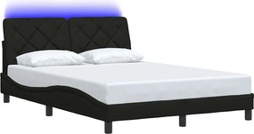 Rám postele s LED bez matrace černý 120x200 cm Látka 3310659