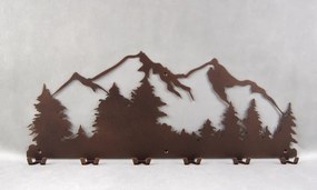 Kovový nástěnný věšák hory 65x26,2cm různé barvy Barva: černá