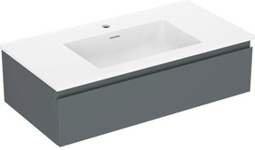 Mexen Orio koupelnová skříňka 90 cm s umyvadlem Otis, 1 zásuvka, grafit mat/bílá mat - 91A10-09023-1-BF66-W18M01