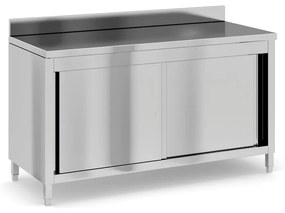 Nerezový pracovní stůl se skříňkou, 1500 x 600 x 850 mm