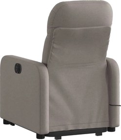 Elektrické zvedací masážní polohovací křeslo taupe textil 3206829
