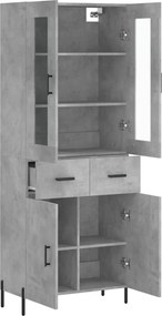 Skříň highboard betonově šedá 69,5x34x180 cm kompozitní dřevo 3198541