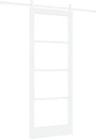 Posuvné dveře 83 x 211 cm Masivní borové dřevo a sklo Bílá 3332364