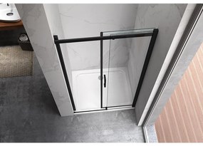 BPS-koupelny Posuvné sprchové dveře HYD-PD09 130 černá/transparent pro instalaci do niky