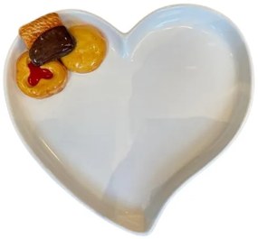 Umělecký porcelánový tác s babiččiným cukrovím srdce 30 cm