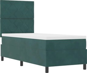 Postel s boxspringem s čelo Tmavě zelená 80 x 200 cm samet 3339863