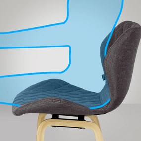 Barová židle Highhill - látkové čalounění | tmavě šedá