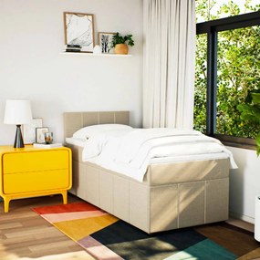 Box spring postel s matrací krémová 80 x 200 cm textil 3286900