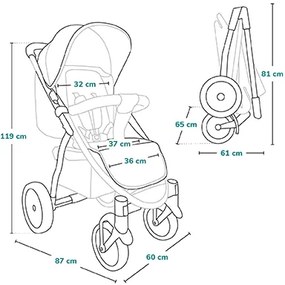 Lionelo - Sportovní kočárek ANNET TOUR černá/zelená