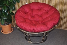 Papasan DIAS — ratan, látka, ⌀115 cm, hnědá / více barev Vínová