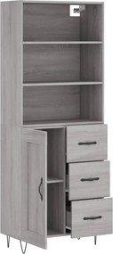 Skříň highboard šedá sonoma 69,5 x 34 x 180 cm kompozitní dřevo 3190019