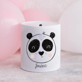 Domovi Bílá keramická pokladnička se jménem panda 9cm