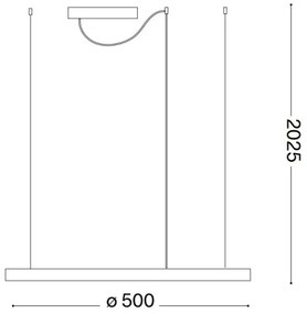 Ideal Lux - LED Lustr na lanku ORACLE SLIM LED/29W/230V 4000K pr. 50 cm bílá