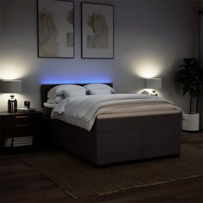 Box spring postel s matrací tmavě hnědá 140x190 cm textil 3288186