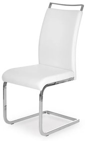 Jídelní židle FALKNER — ocel, ekokůže, bílá