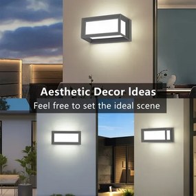 Brilagi - LED Venkovní nást. svítidlo se senzorem PARKER LED/12W/230V šedá IP44