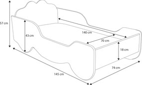 ADRK Furniture Postel s matracem KARETA 140x70