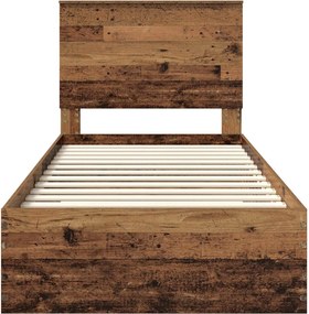 Rám postele s čelo Staré dřevo 90 x 190 cm Kompozitní dřevo 3409701