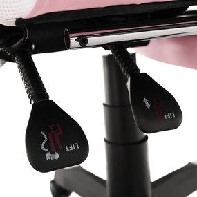 Kancelářské/herní křeslo s RGB LED podsvícením, růžová/bílá, JOVELA