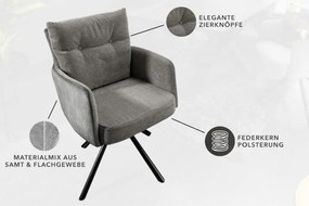 Židle Big George šedá otočná loketní opěrka / 40167