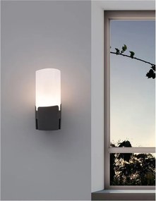 NV 9209211 Venkovní nástěnné svítidlo PYRO tmavě šedý hliník bílý akryl E27 1x12W 220-240V IP54 bez žárovky - NOVA LUCE