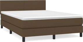 Box spring postel s matrací tmavě hnědá 140x190 cm textil 3139892