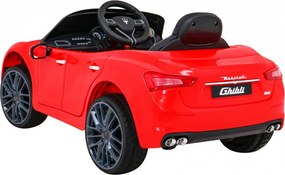 Ramiz Elektrické autíčko Maserati Ghibli na akumulátor červené + dálkové ovládání + pomalý start + EVA + MP3 USB + LED