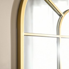 HOMCOM Nástěnné zrcadlo 70x50cm Zrcadlo do okna s kovovým rámem Závěsné zrcadlo do předsíně a dekorace Celoplošné zrcadlo ve zlaté barvě | Aosom.de