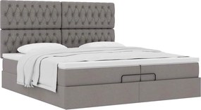 Osmanský rám postele s matracíes taupe 200x200cm textil 3313269